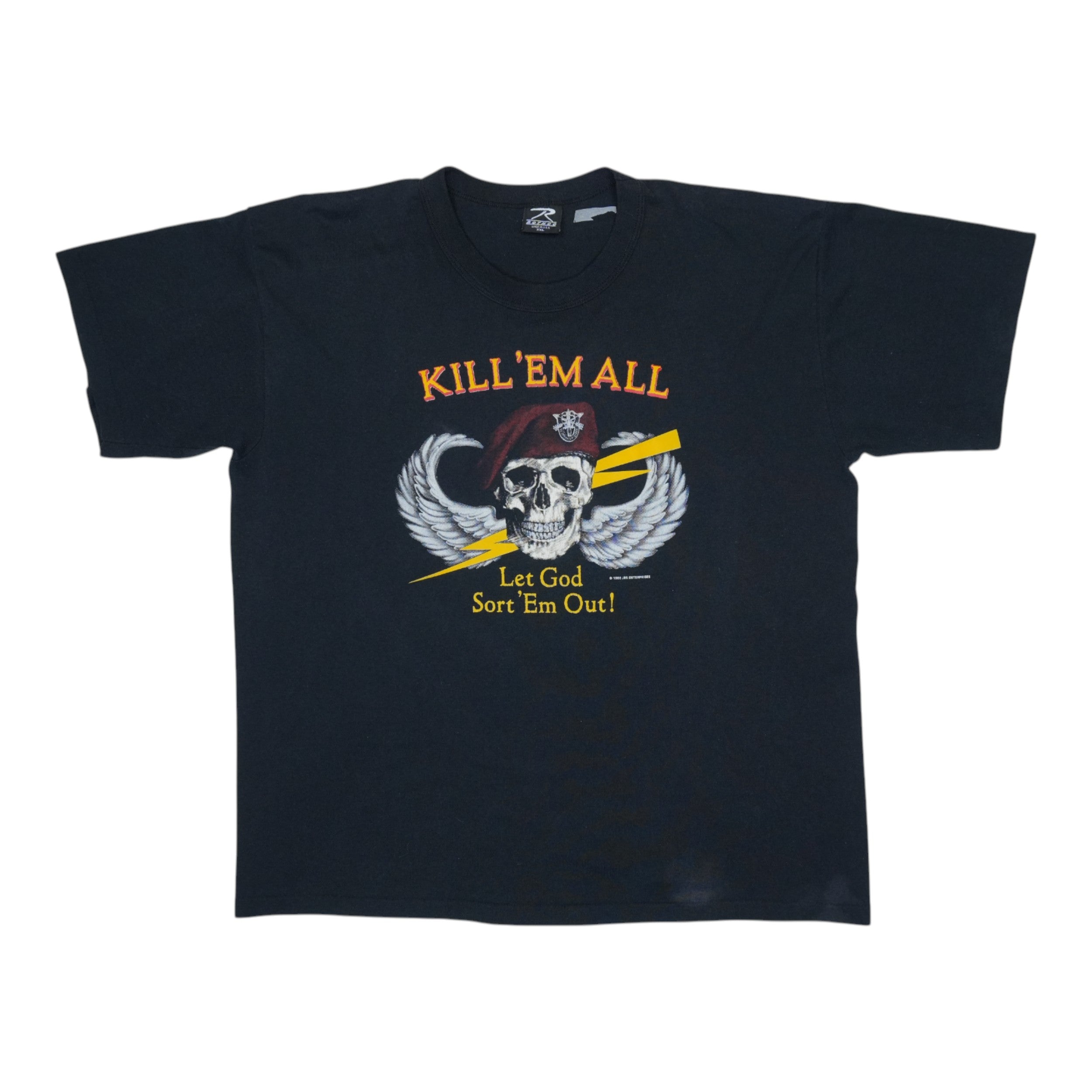 1986 Kill Em All Let God Sort Em Out Shirt | Vintage Shirt Collection ...