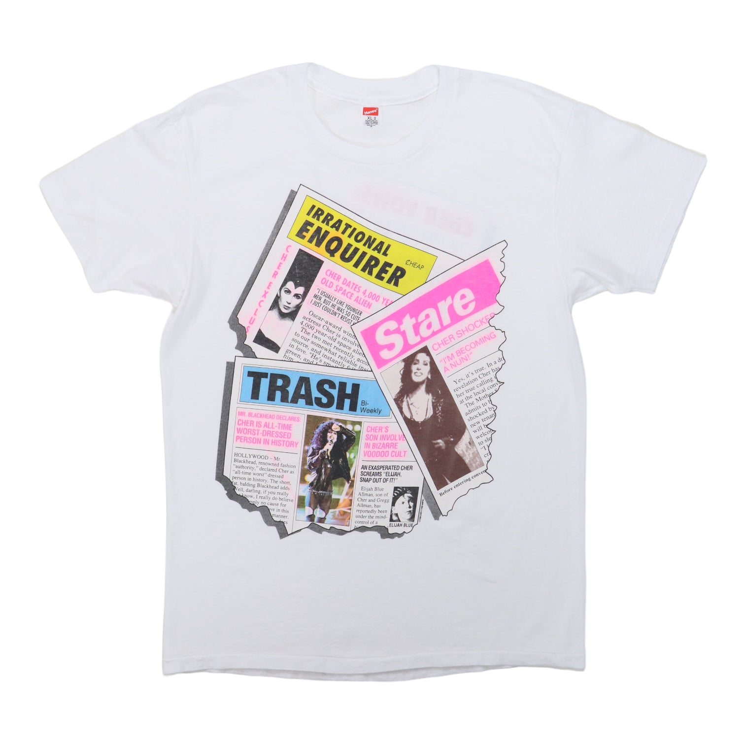 1990 Cher Tabloid Shirt | Authentic Vintage Tee – WyCo Vintage