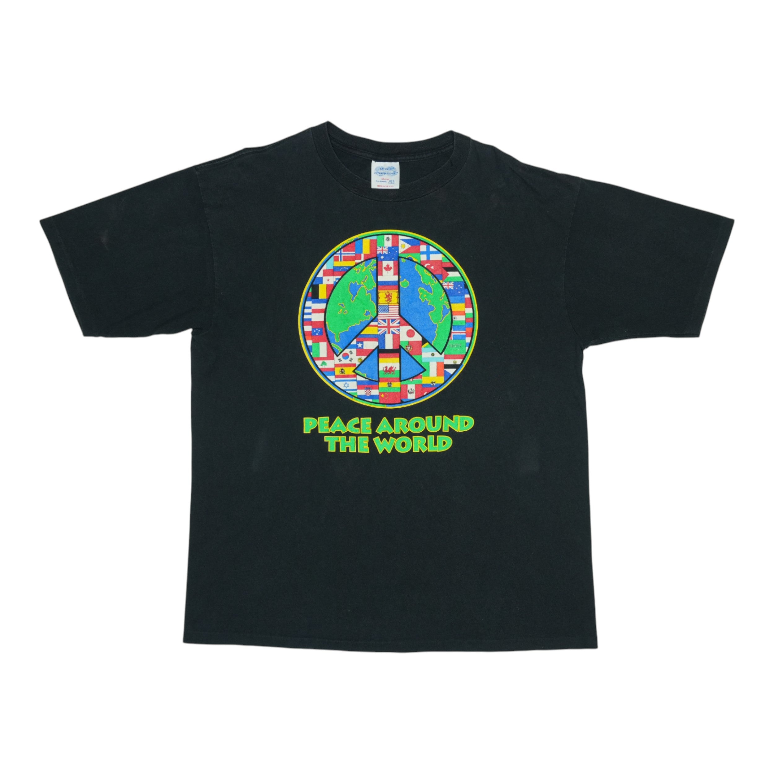 1990s Peace Around The World Shirt | Authentic Vintage Tee – WyCo Vintage