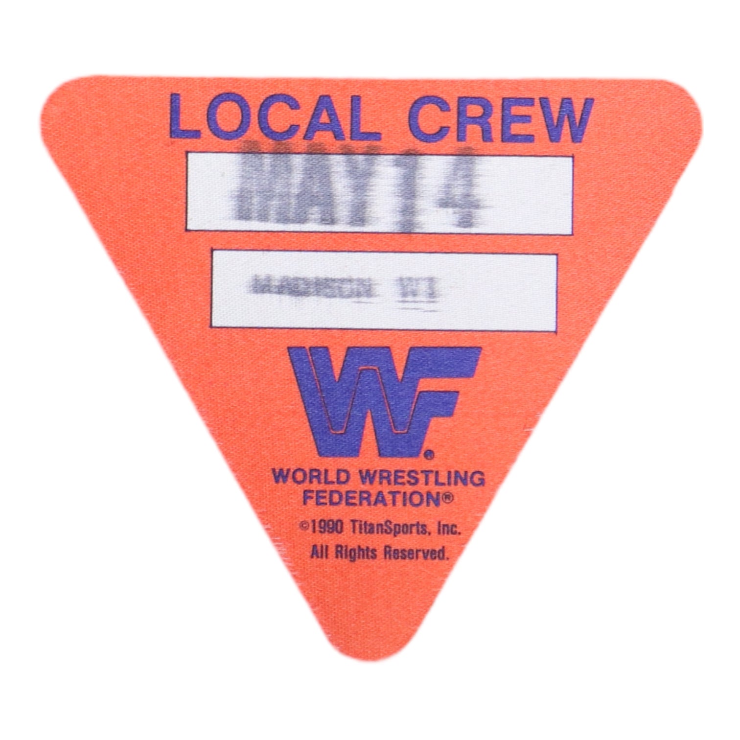 Original vintage 1990 WWF World Wrestling Federation Backstage Pass ...