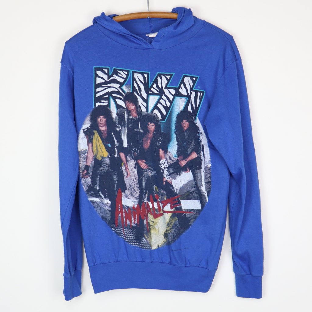 1984 Kiss Animalize Tour Long Sleeve Hooded Shirt – WyCo Vintage