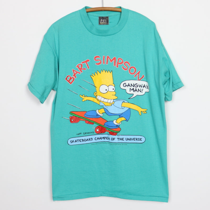 1990 Bart Simpson Skateboard Champion Of The Universe Shirt – WyCo Vintage