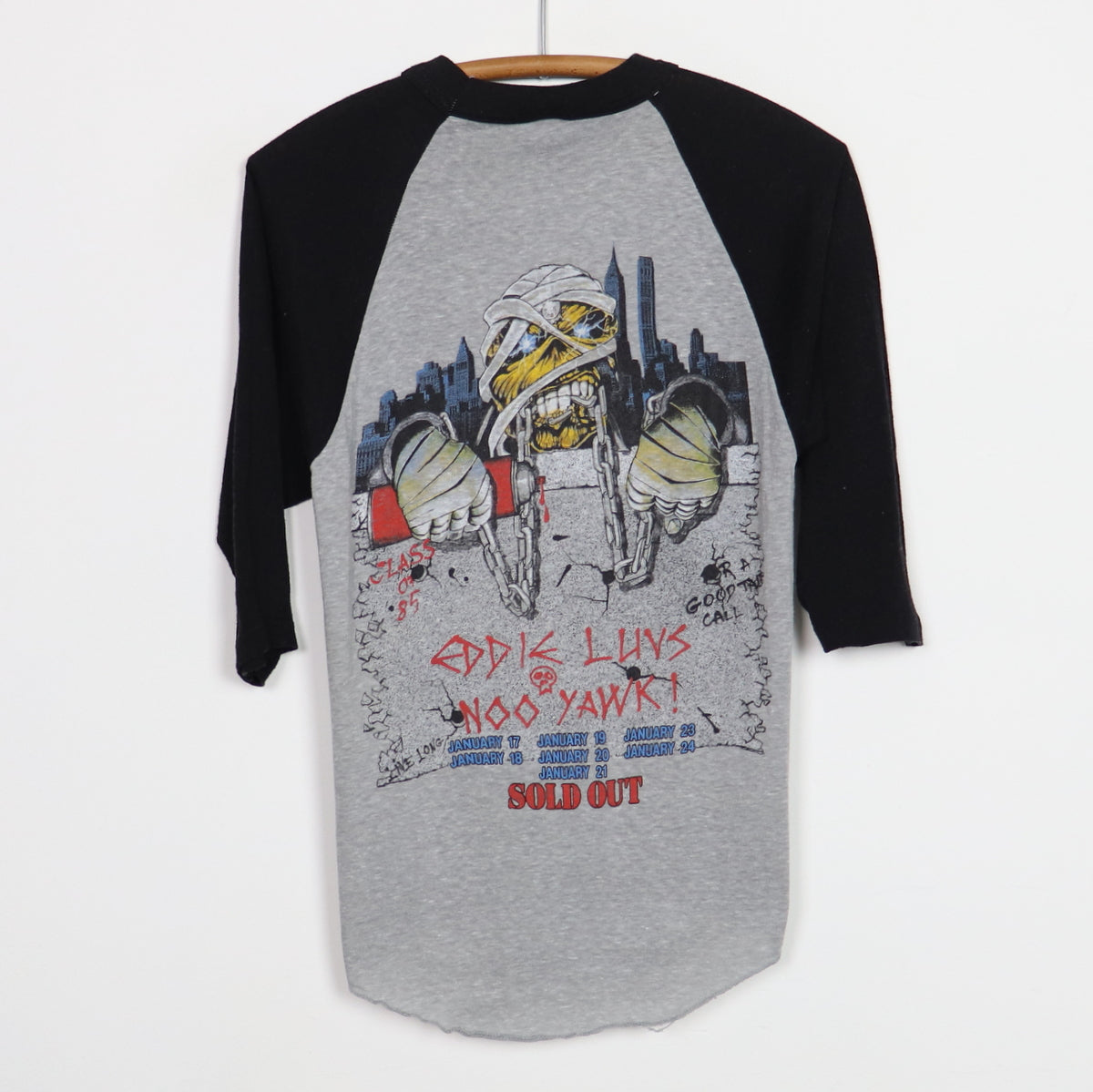 1983 Iron Maiden Eddie Luvs Noo Yawk Tour Jersey Shirt – WyCo Vintage