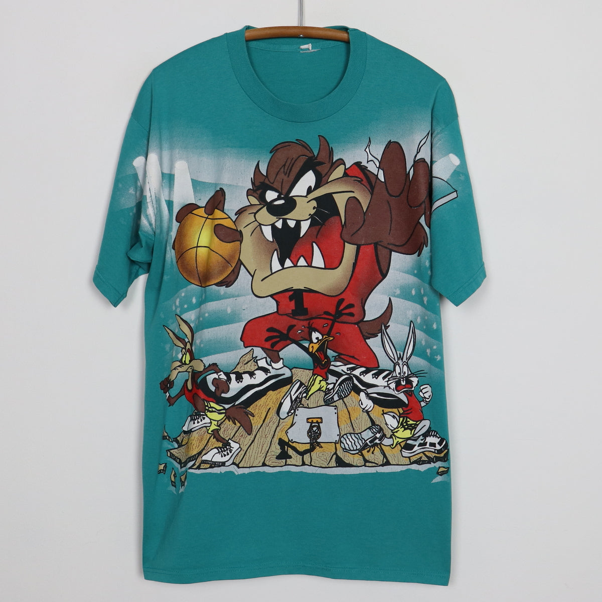 1990s Tazmanian Devil Warner Brothers Basketball Shirt | Authentic ...