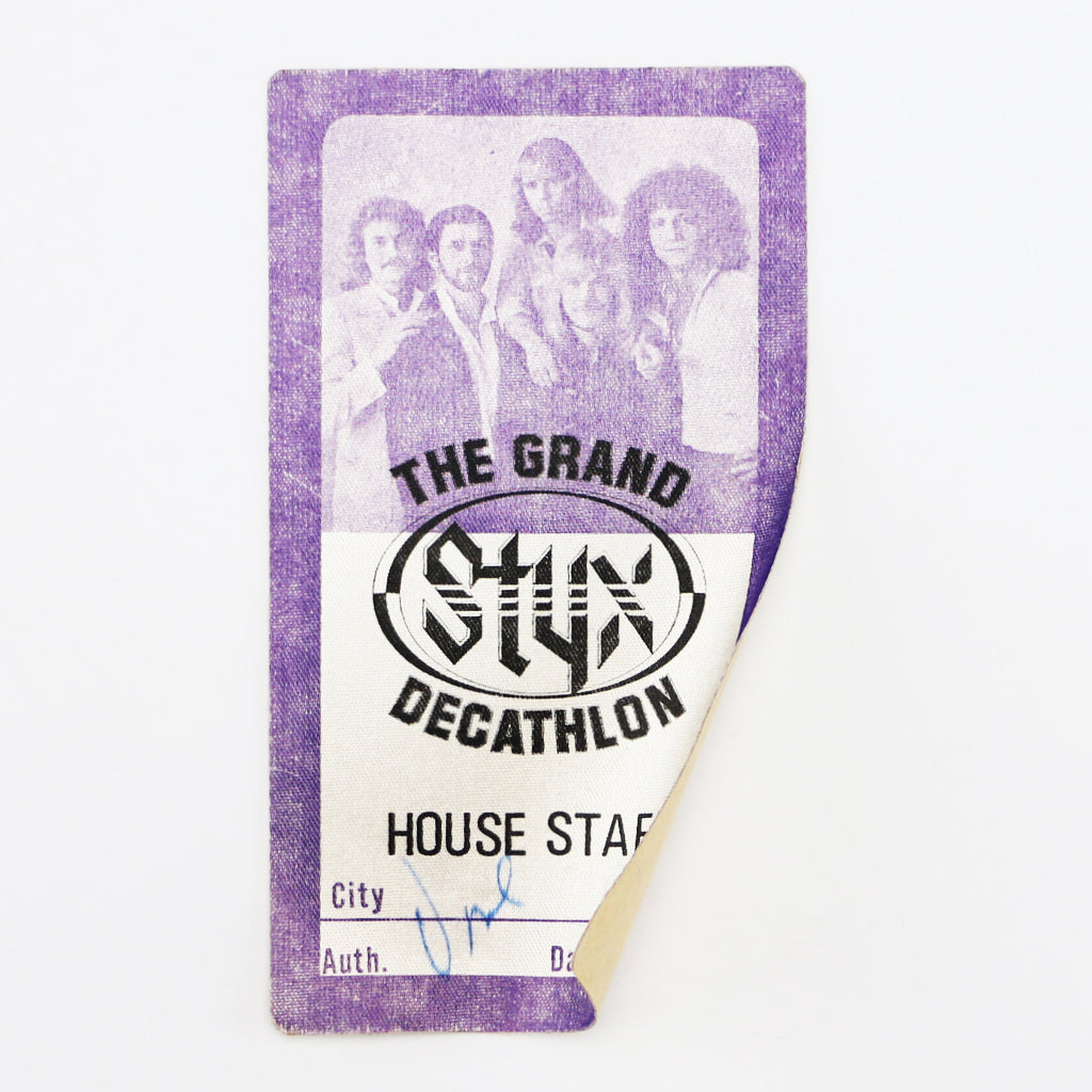 Original vintage 1979 Styx The Grand Decathlon Tour House Staff Pass ...